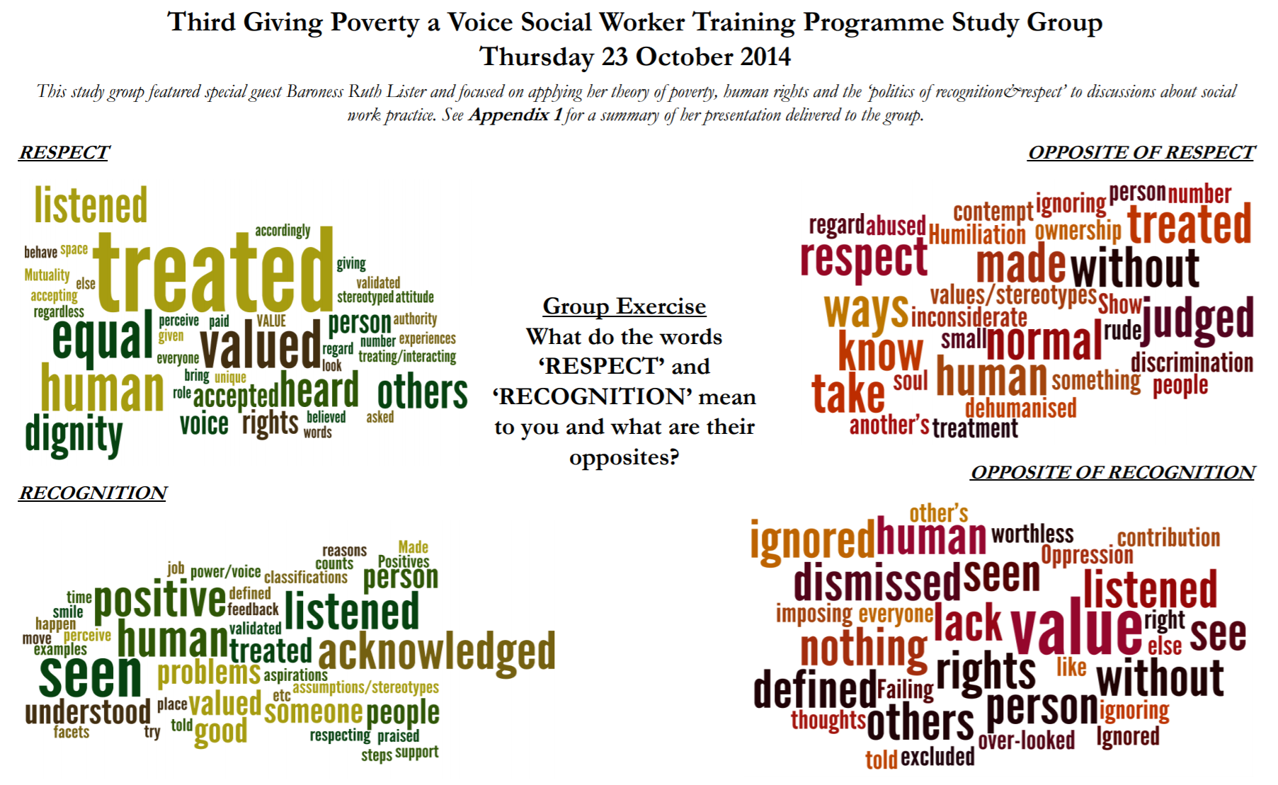 Social Worker Training Programme Study Group Three Summary - ATD Fourth World UK